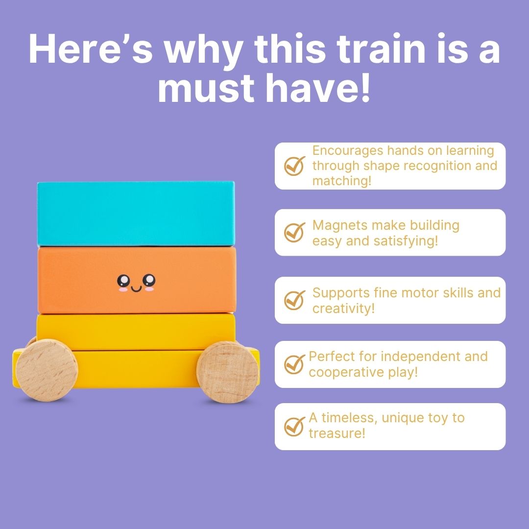 CNC Wooden Magnetic Shapes Train - Swayamshakti